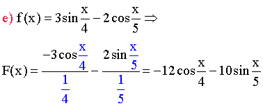 Primitiva funktioner till trigonometriska funktioner.