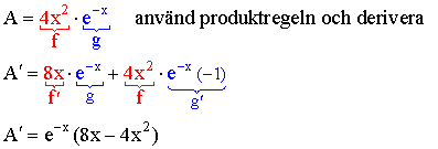 Exempel på derivata av produkt.