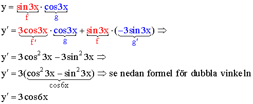Exempel på derivata av produkt.